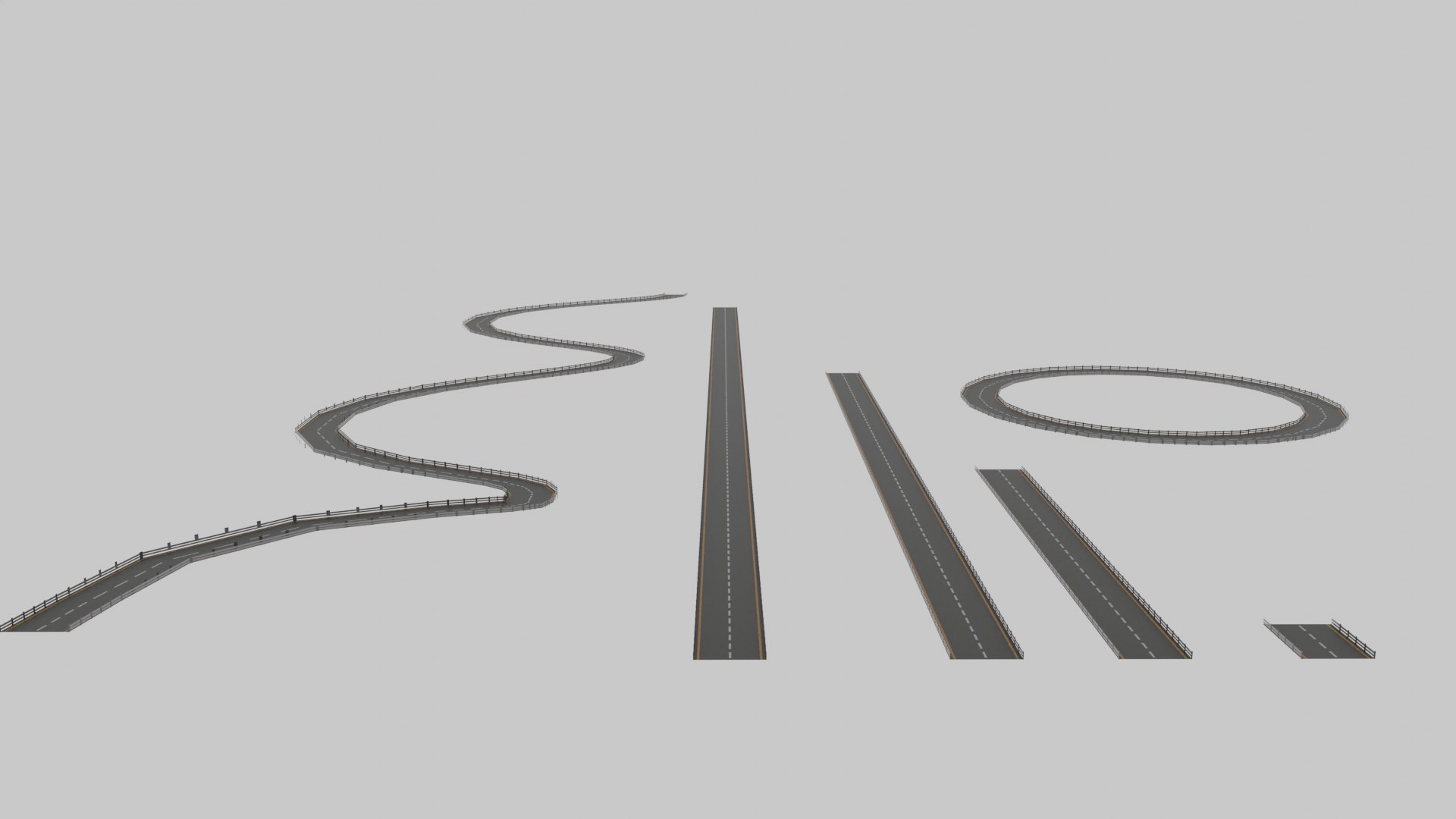 3D Model Roads - Asphalt - TurboSquid 2032959