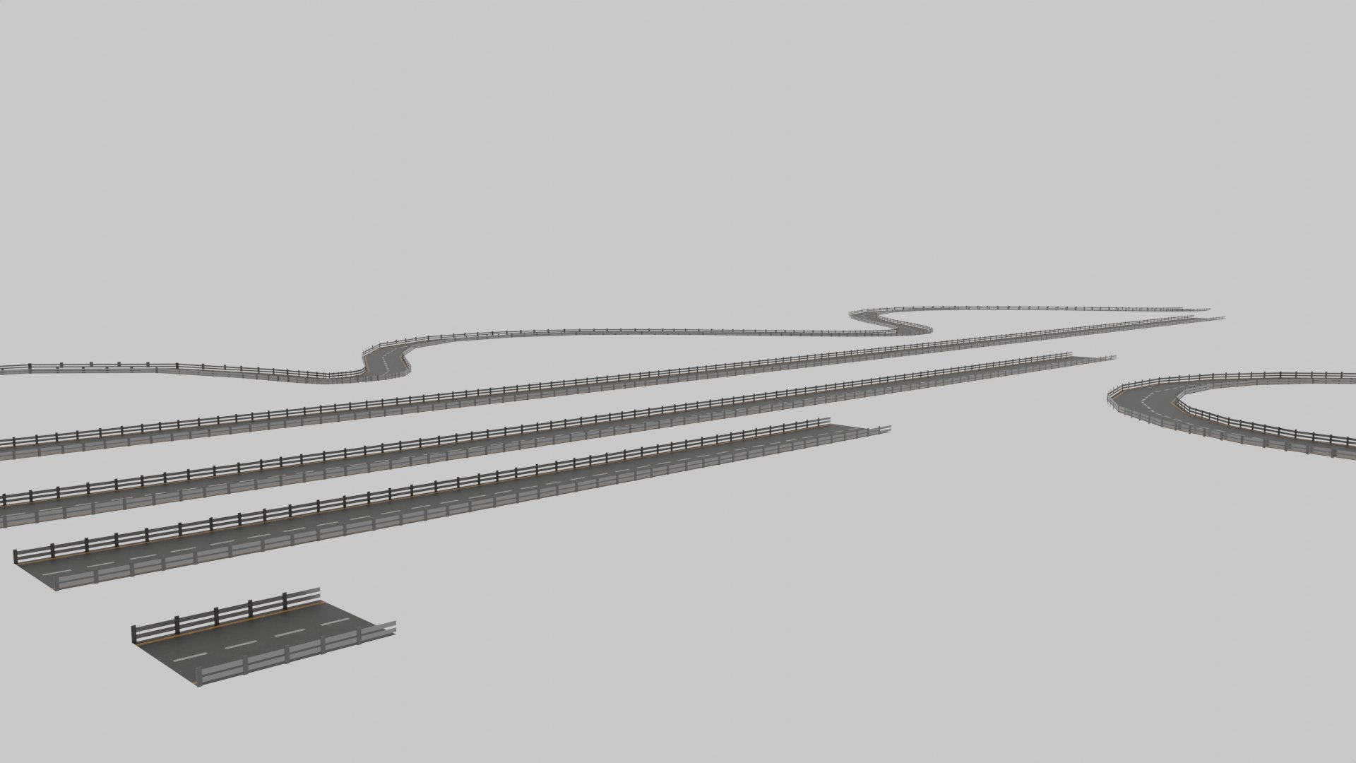 3D Model Roads - Asphalt - TurboSquid 2032959