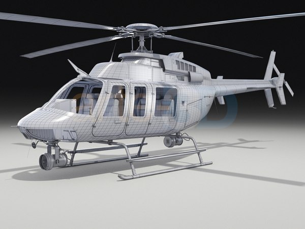 3d model of bell 407 police helicopter