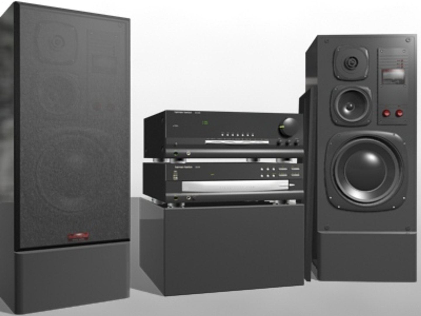 3d hi-fi stereo studio model