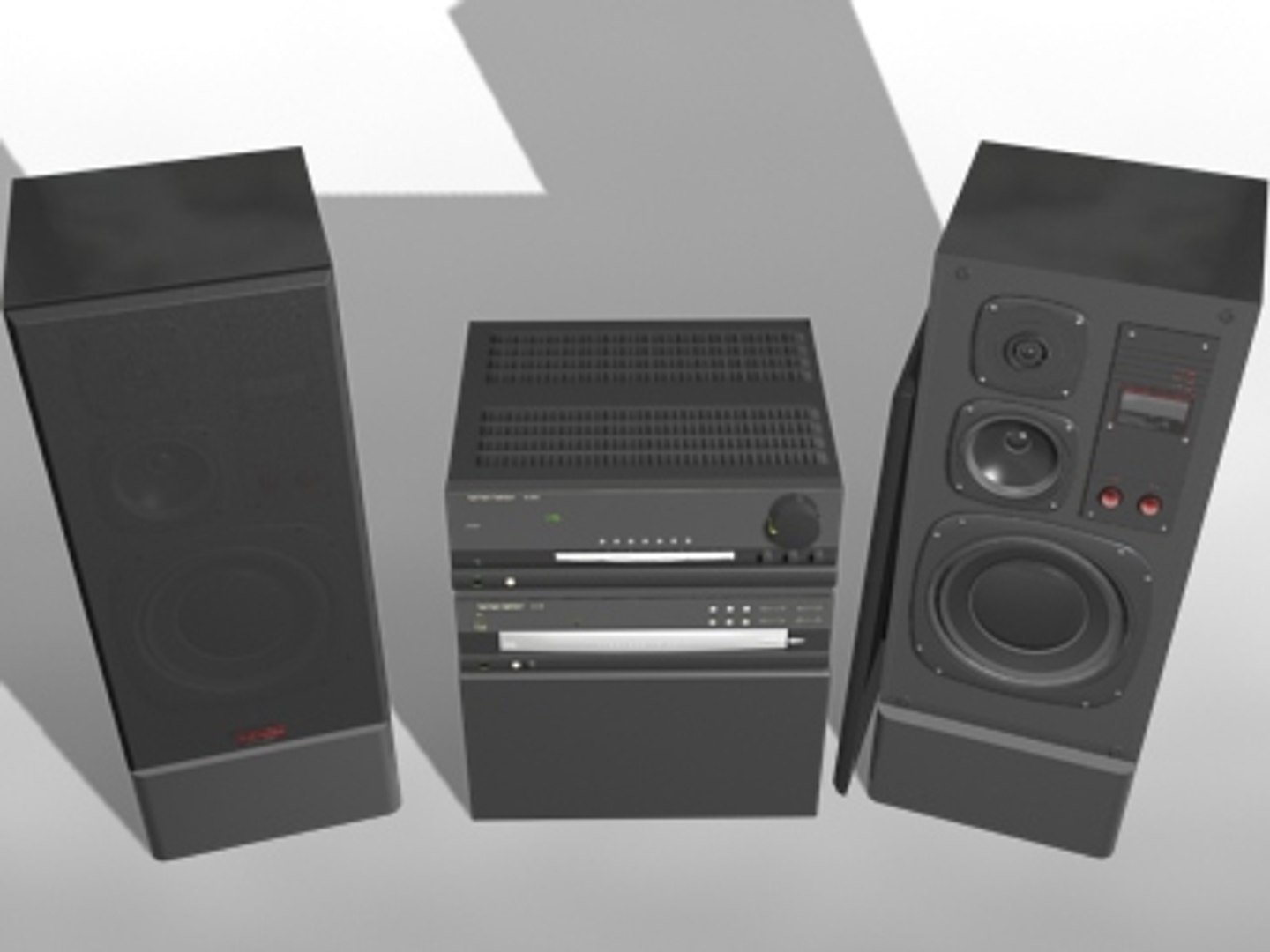 3d hi-fi stereo studio model