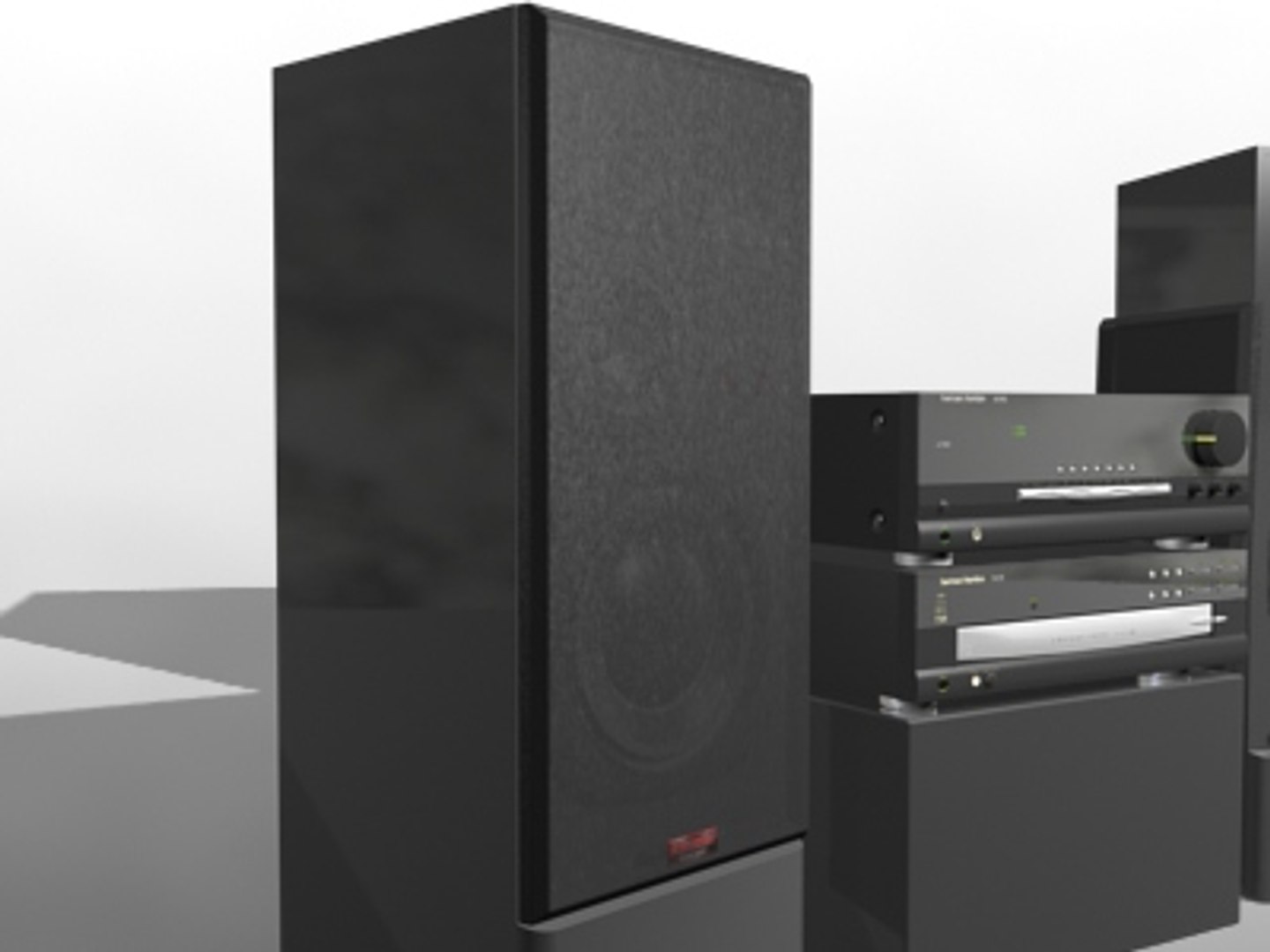 3d hi-fi stereo studio model