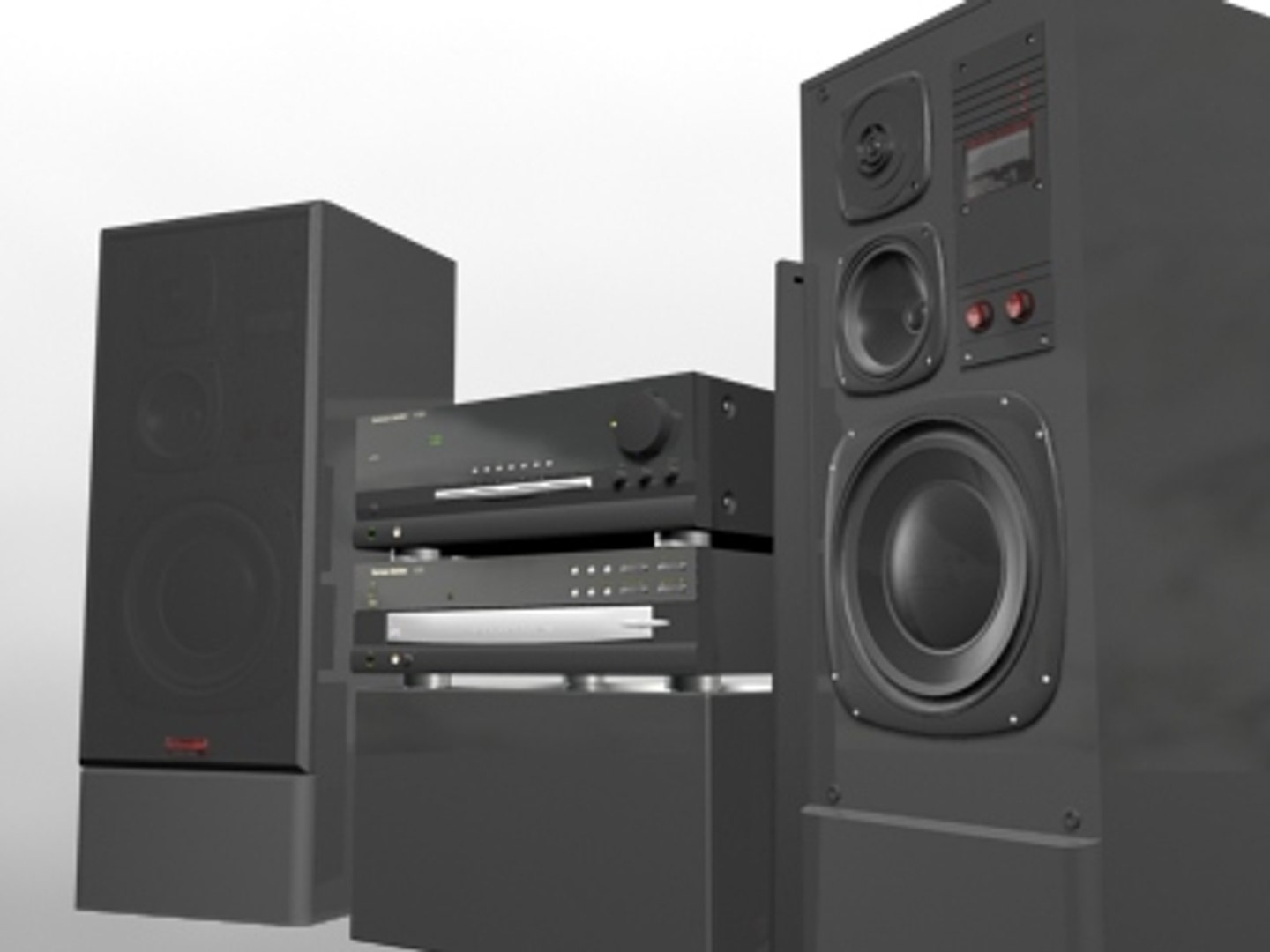 3d hi-fi stereo studio model