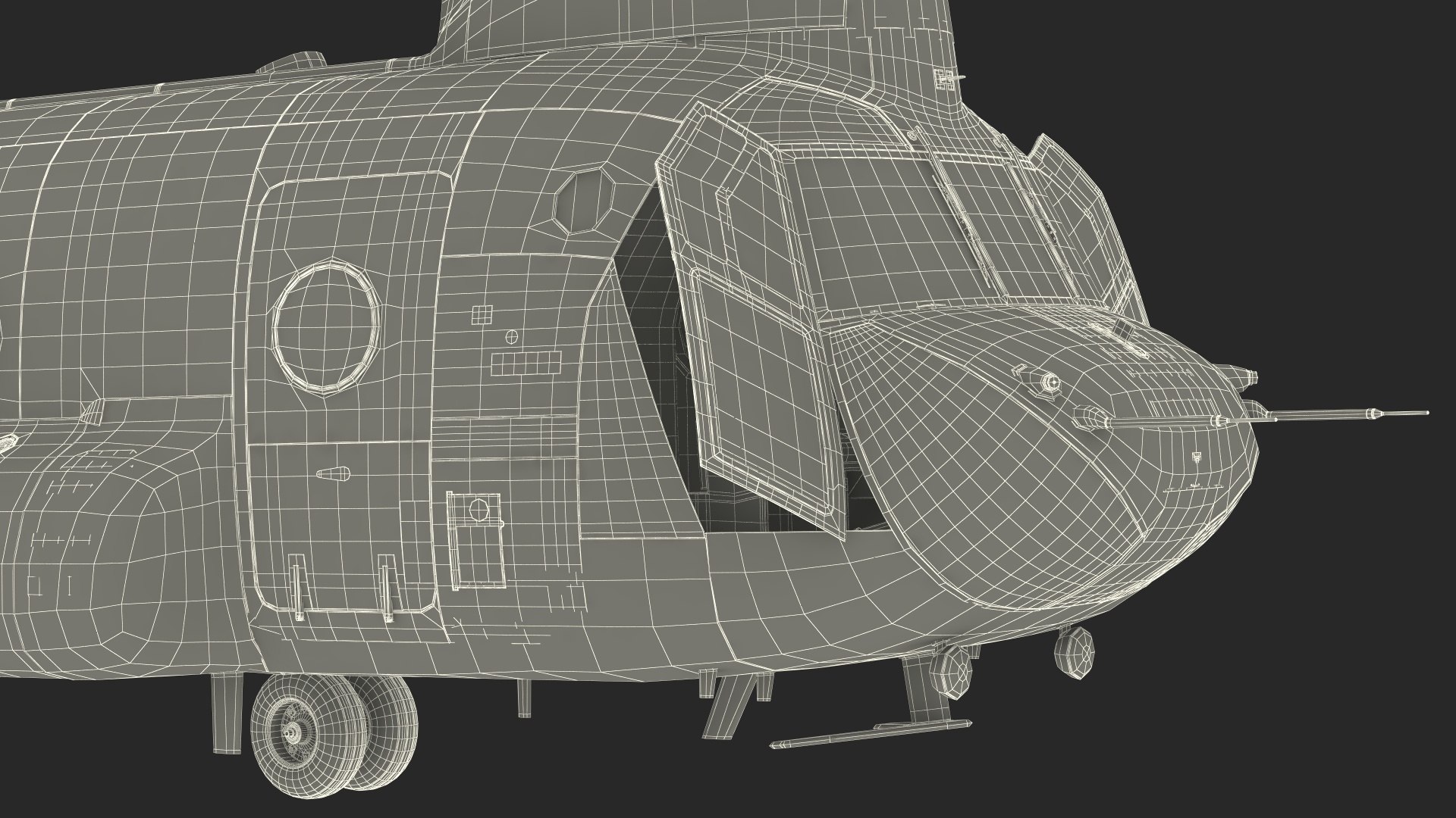 3D US Army Transport Helicopter CH 47 Chinook Rigged for Maya model ...