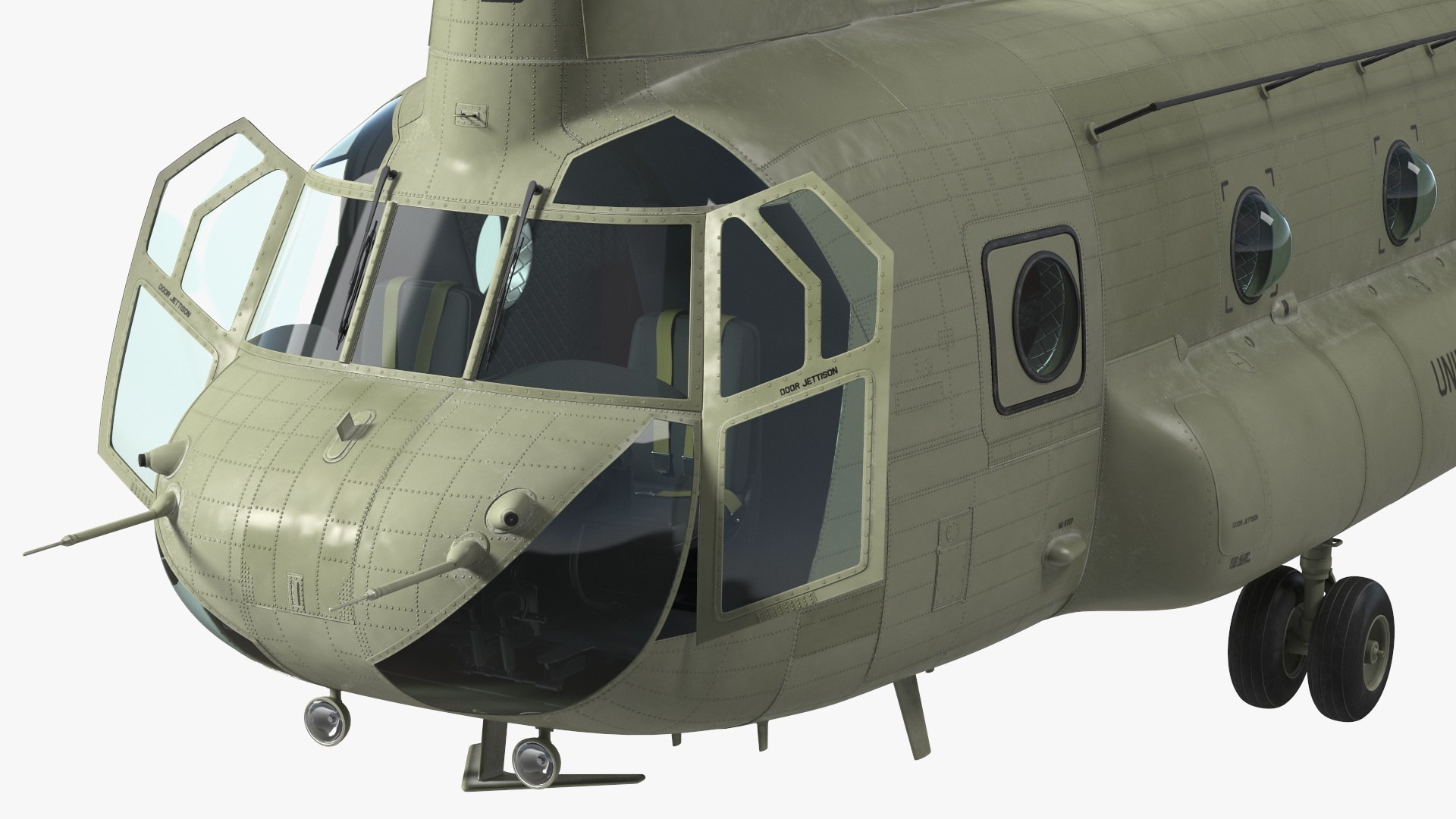 3D US Army Transport Helicopter CH 47 Chinook Rigged for Maya model ...