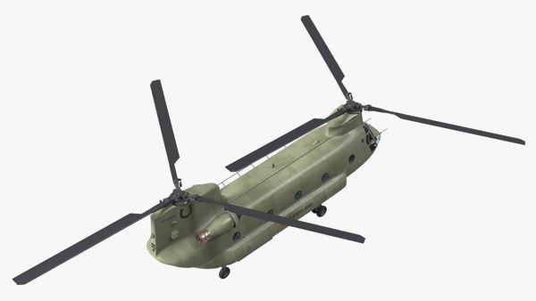 modelo 3d US Army Transport Helicopter CH 47 Chinook Rigged for Maya ...
