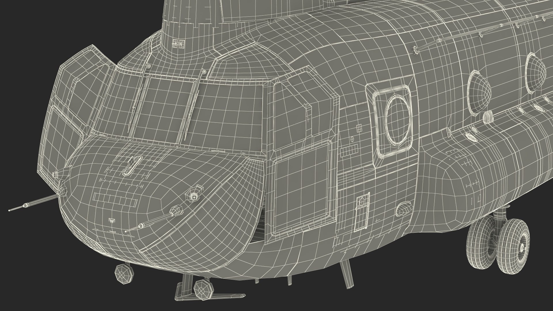 3D US Army Transport Helicopter CH 47 Chinook Rigged for Maya model ...