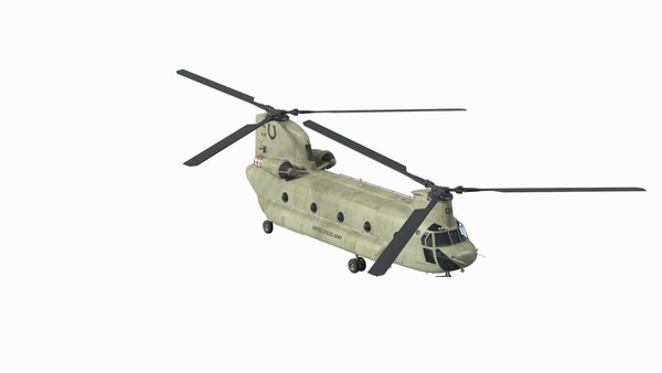 modelo 3d US Army Transport Helicopter CH 47 Chinook Rigged for Maya ...
