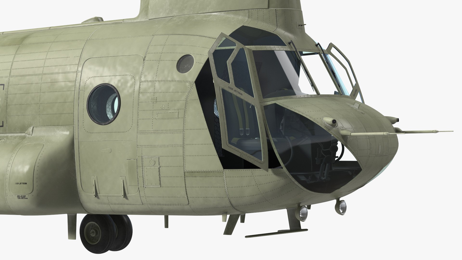 3D US Army Transport Helicopter CH 47 Chinook Rigged for Maya model ...