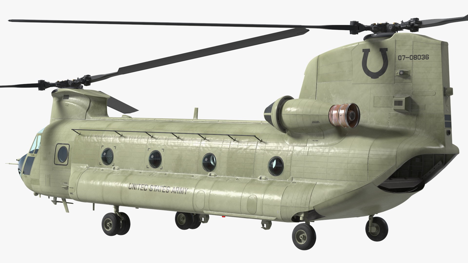 3D US Army Transport Helicopter CH 47 Chinook Rigged for Maya model ...