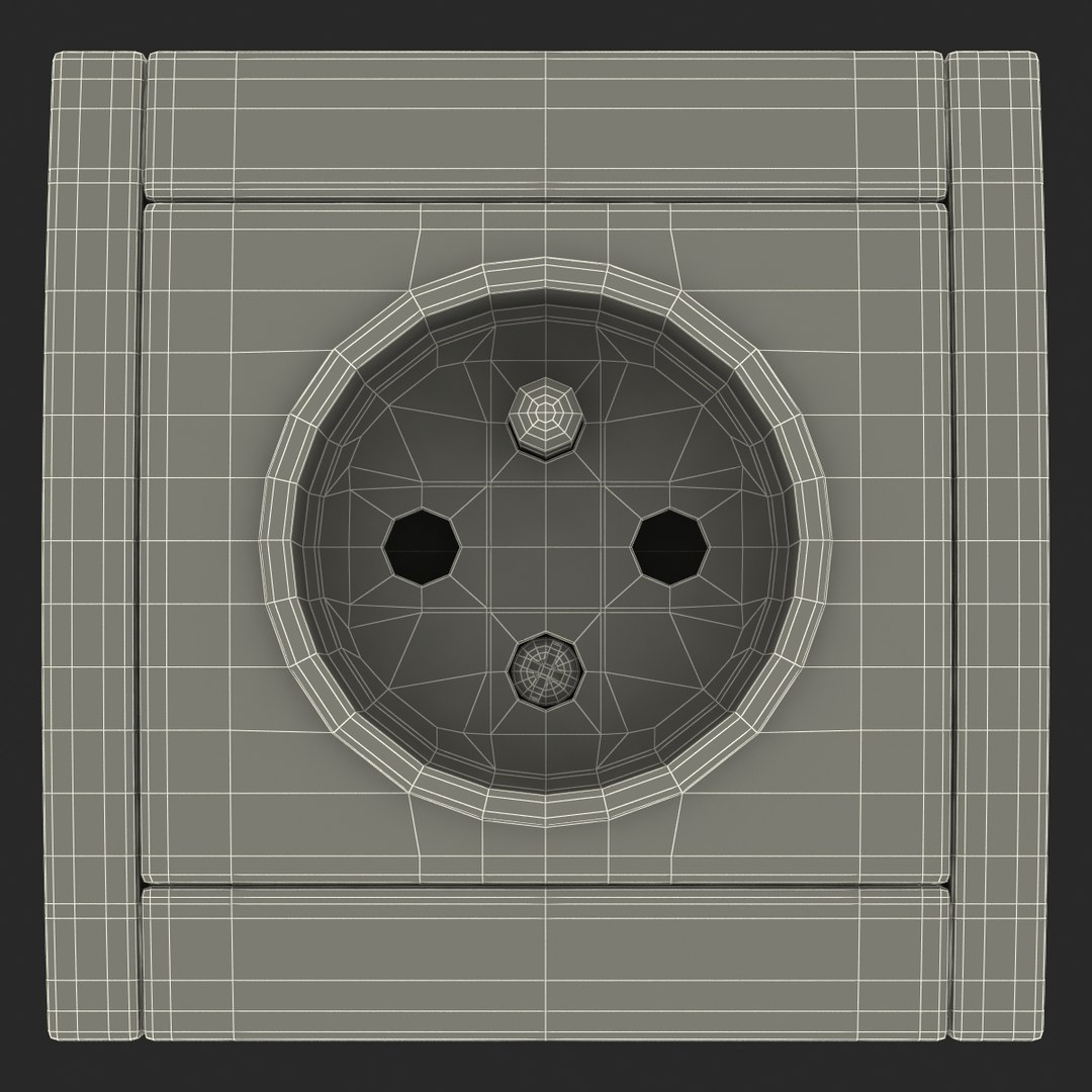 3d Model Of European Electrical Outlet
