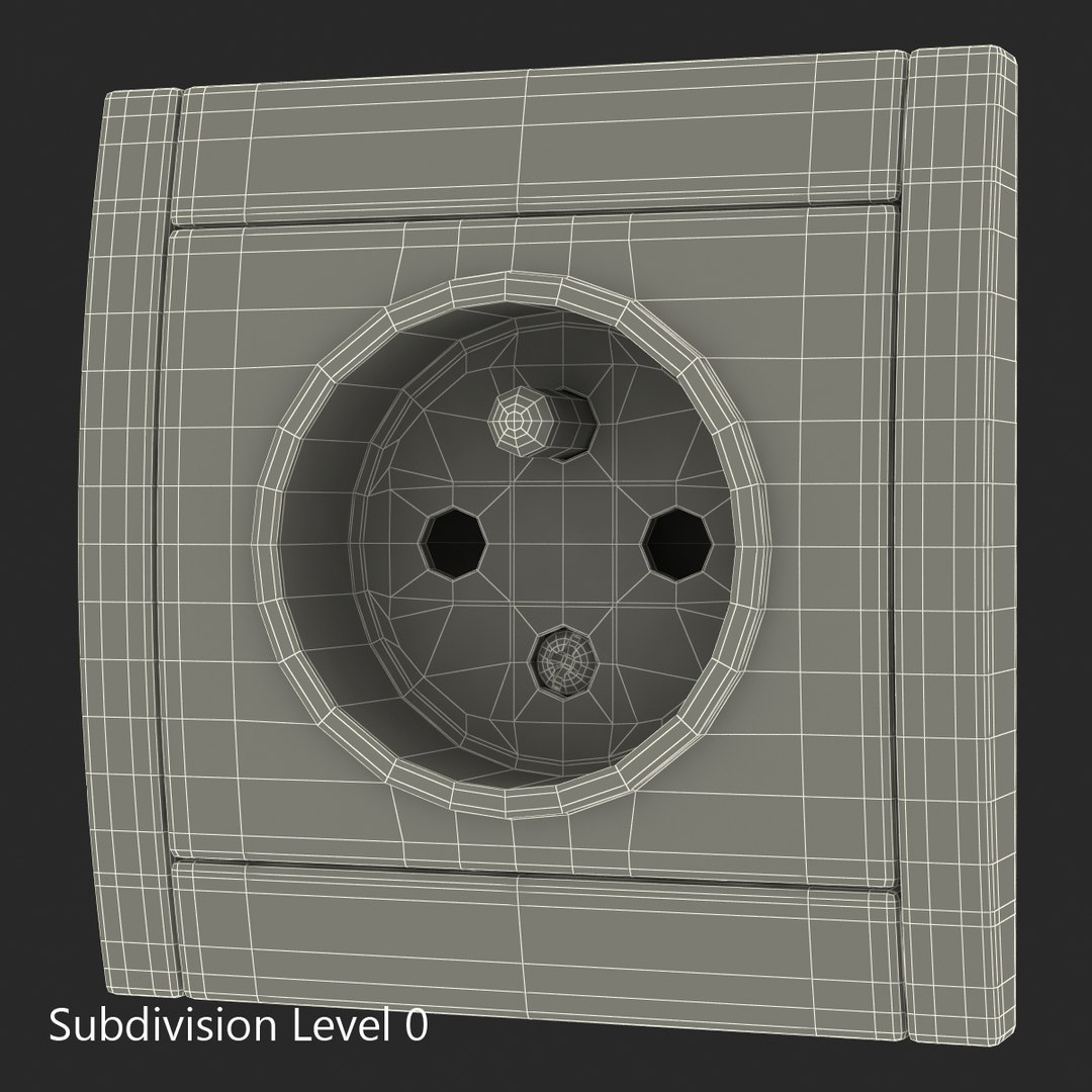 3d Model Of European Electrical Outlet