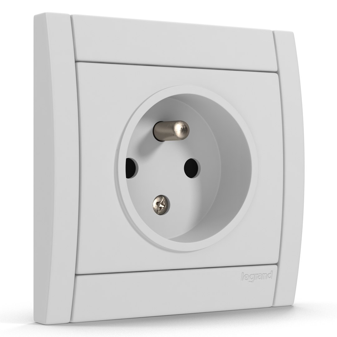 3d Model Of European Electrical Outlet