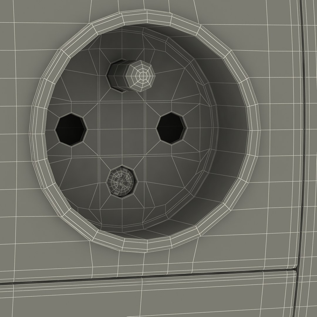 3d Model Of European Electrical Outlet