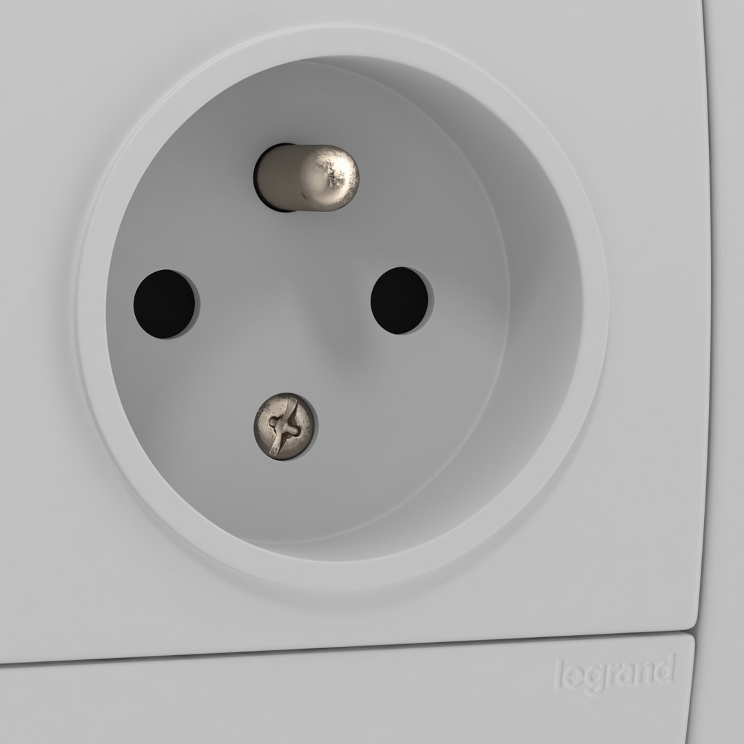 3d Model Of European Electrical Outlet