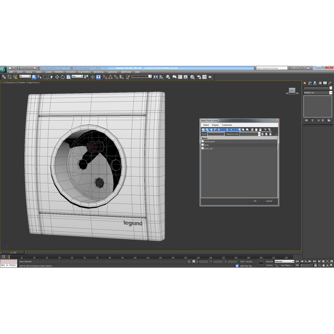 3d Model Of European Electrical Outlet