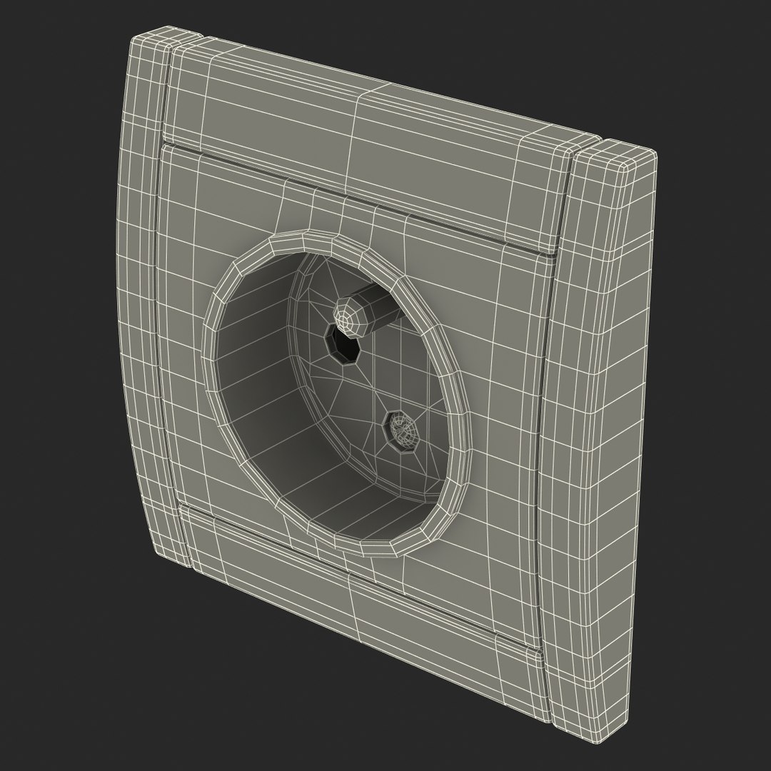 3d Model Of European Electrical Outlet
