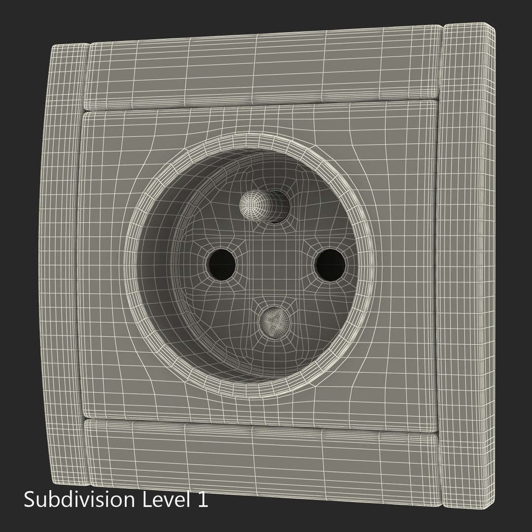 3d Model Of European Electrical Outlet