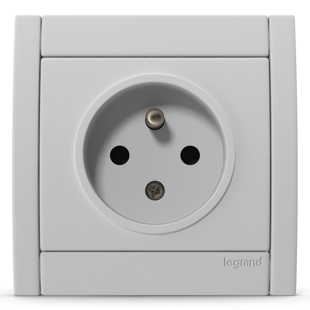 3d Model Of European Electrical Outlet