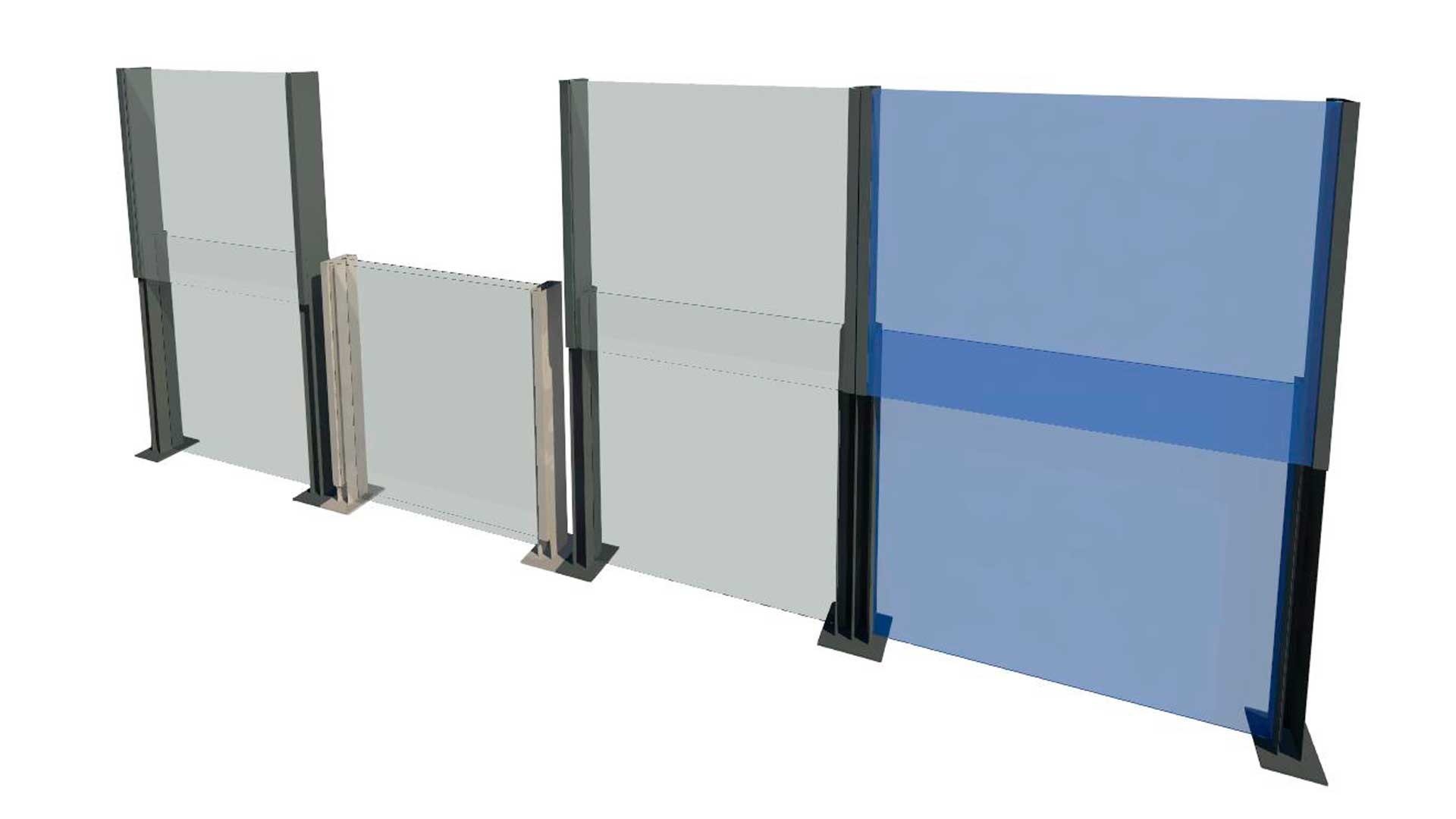 3D Glass Wind Barrier Retractable Balustrade - TurboSquid 2006344
