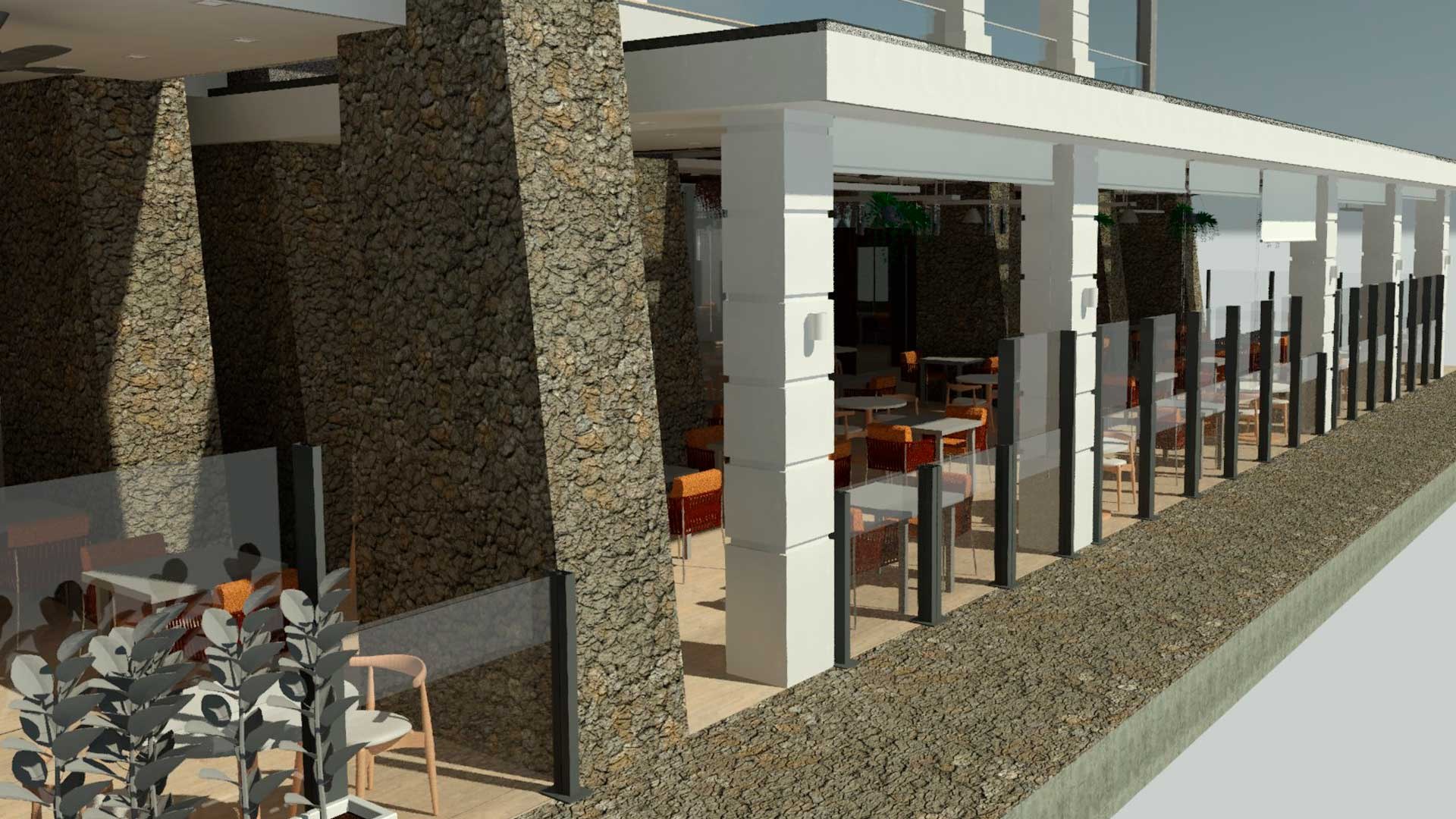 3D Glass Wind Barrier Retractable Balustrade - TurboSquid 2006344