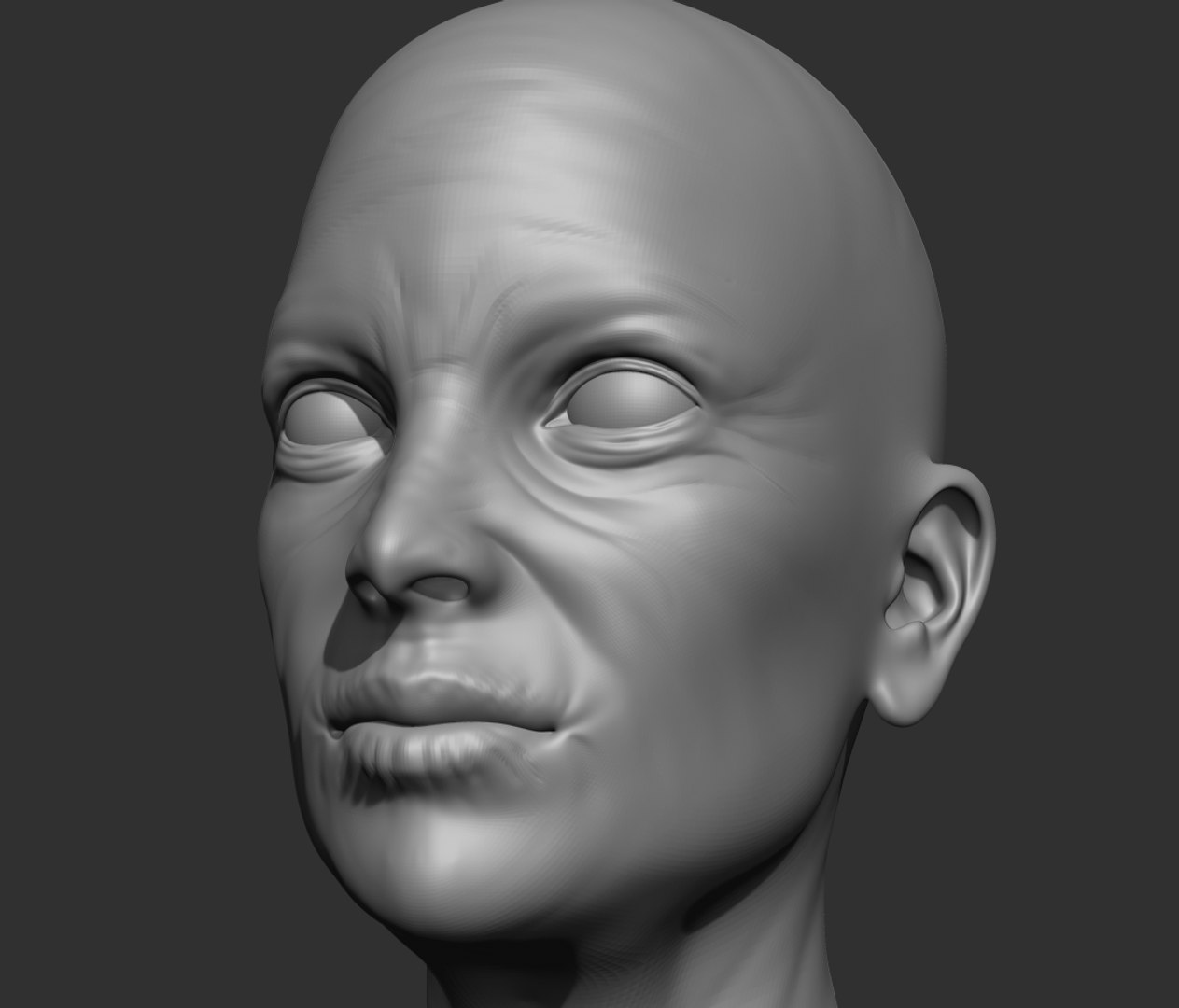 Old Female Head Realistic 3D Model - TurboSquid 1554667