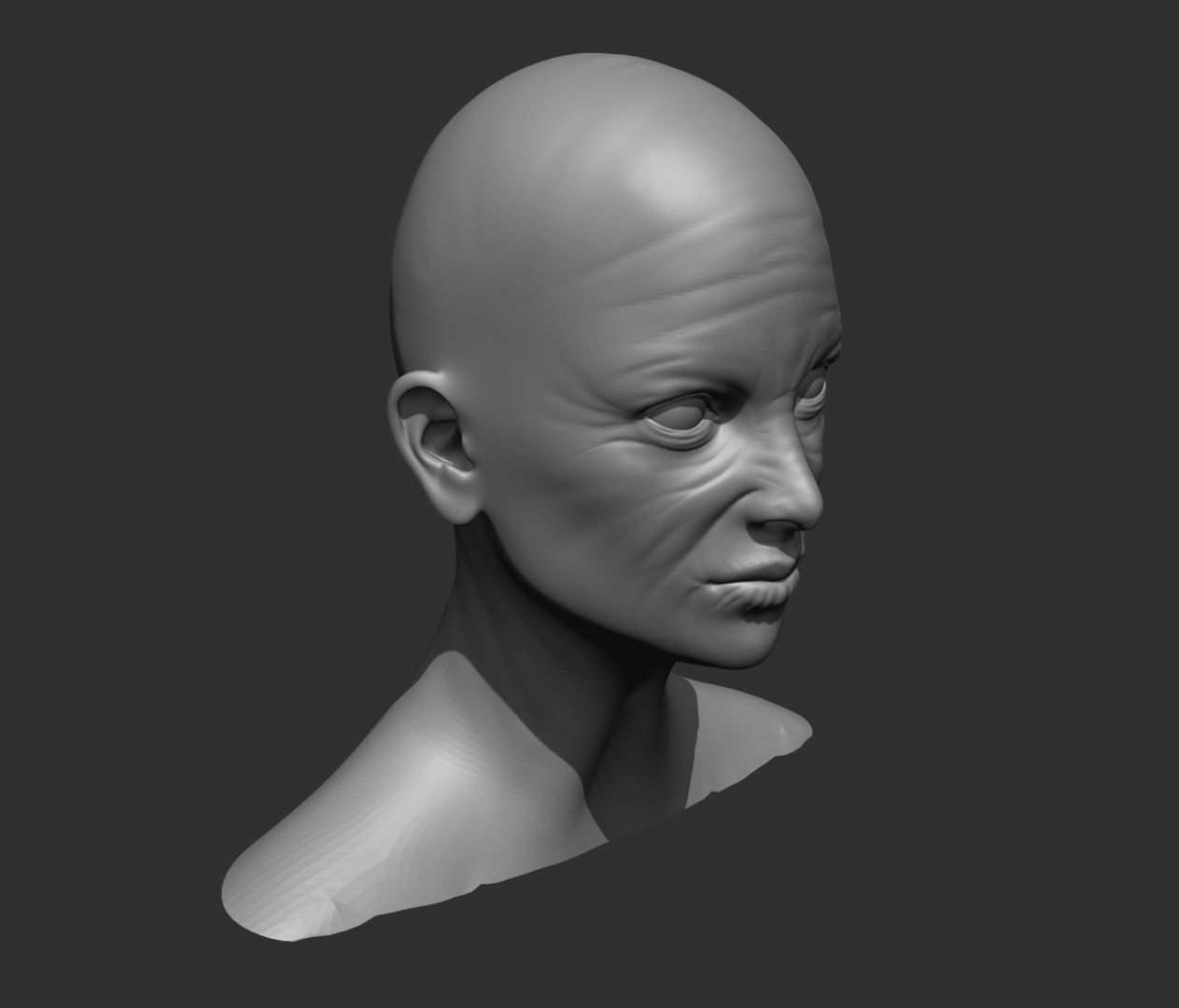 Old Female Head Realistic 3D Model - TurboSquid 1554667