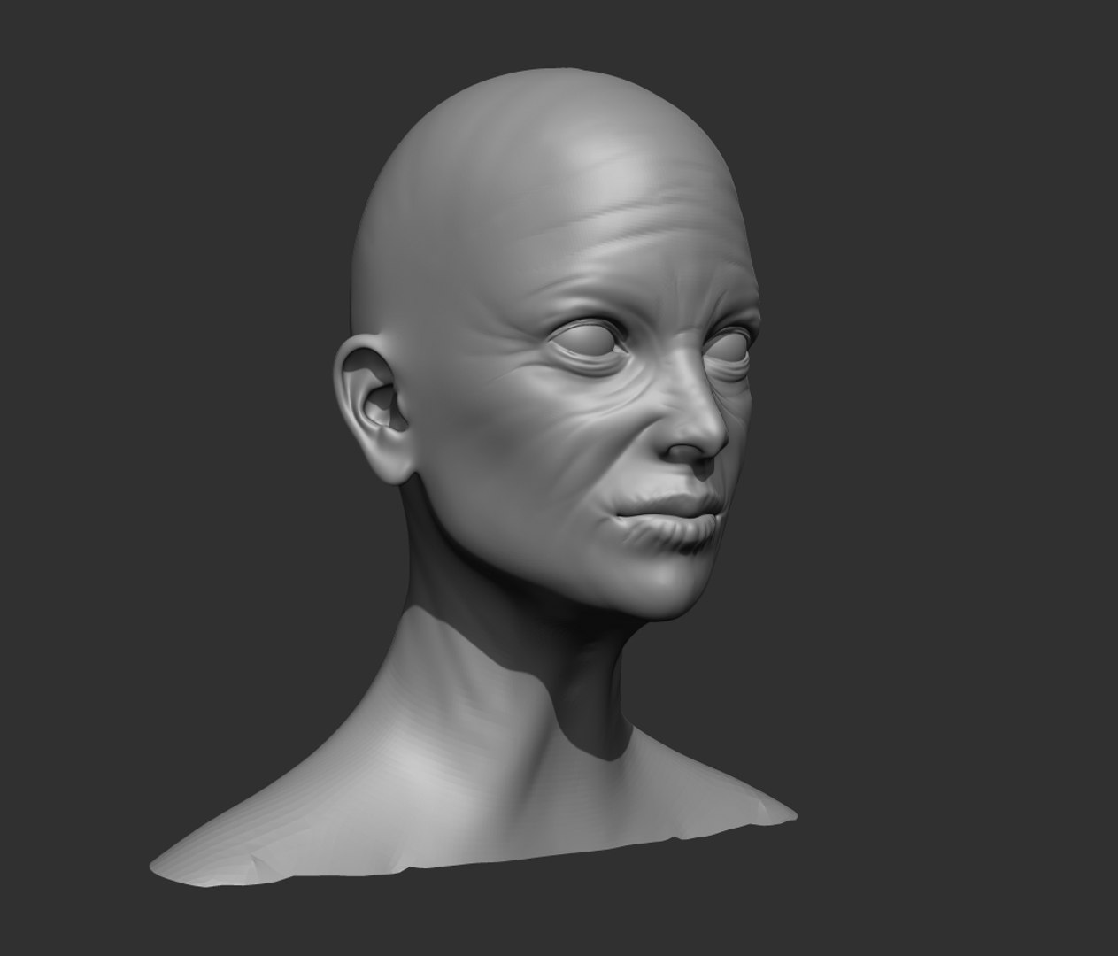 Old Female Head Realistic 3D Model - TurboSquid 1554667
