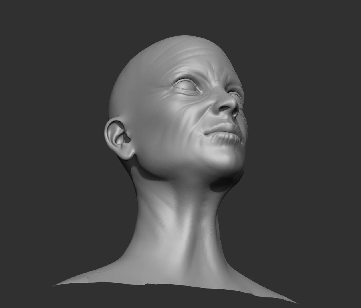 Old Female Head Realistic 3D Model - TurboSquid 1554667