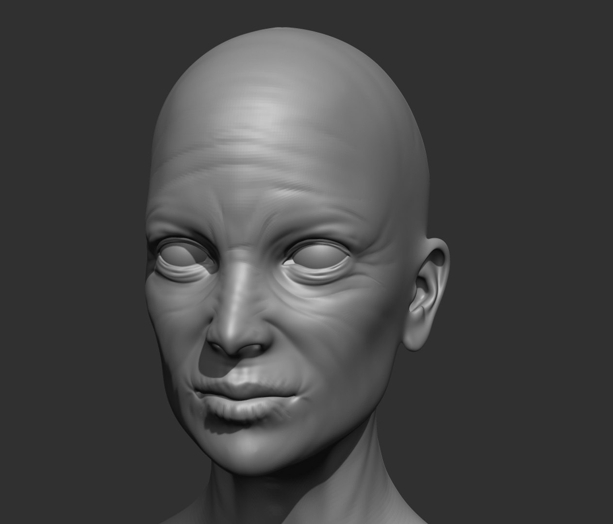 Old Female Head Realistic 3D Model - TurboSquid 1554667