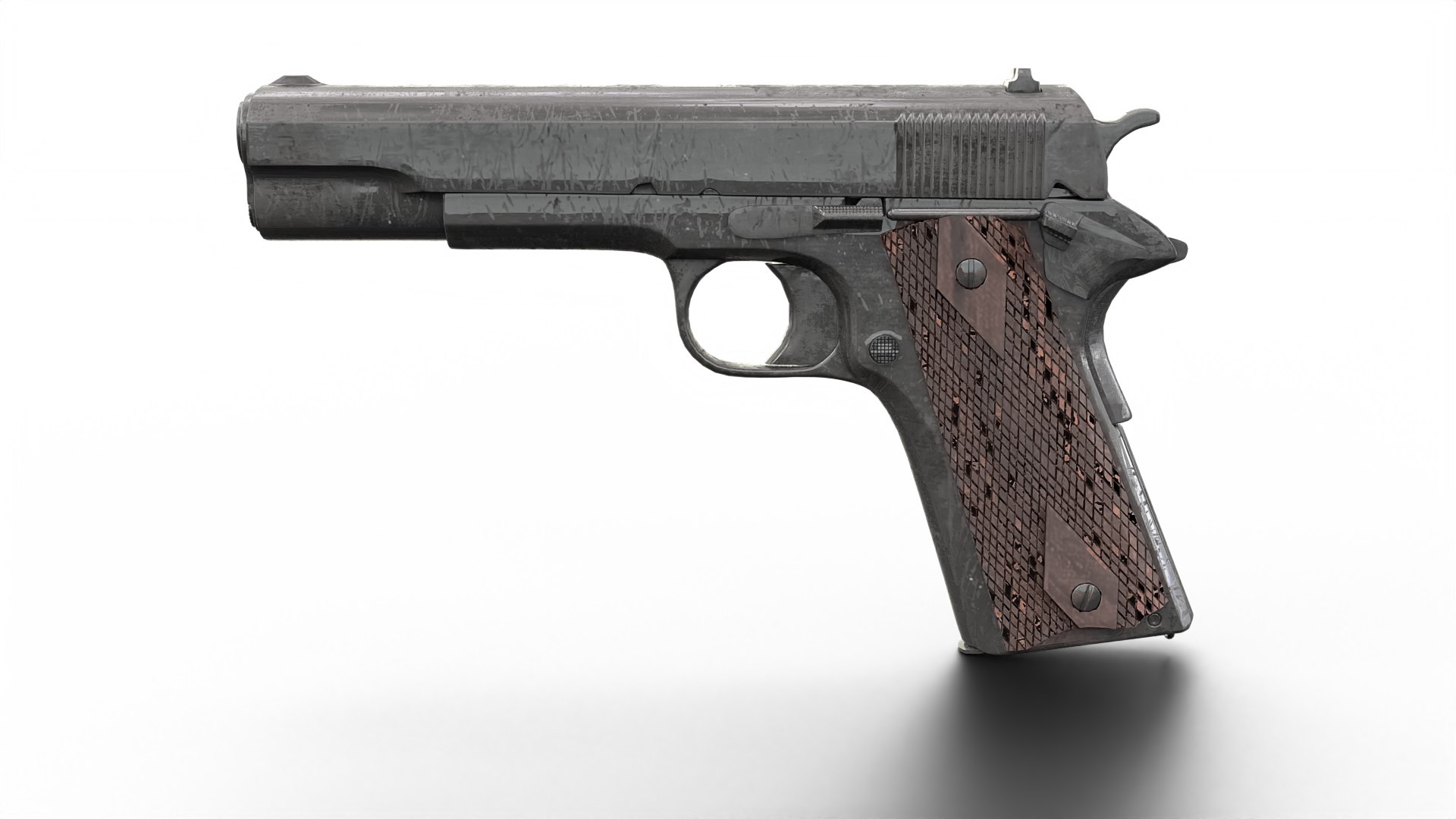 3D Realistic Worn M1911 Pistol 3D Model - TurboSquid 2437075