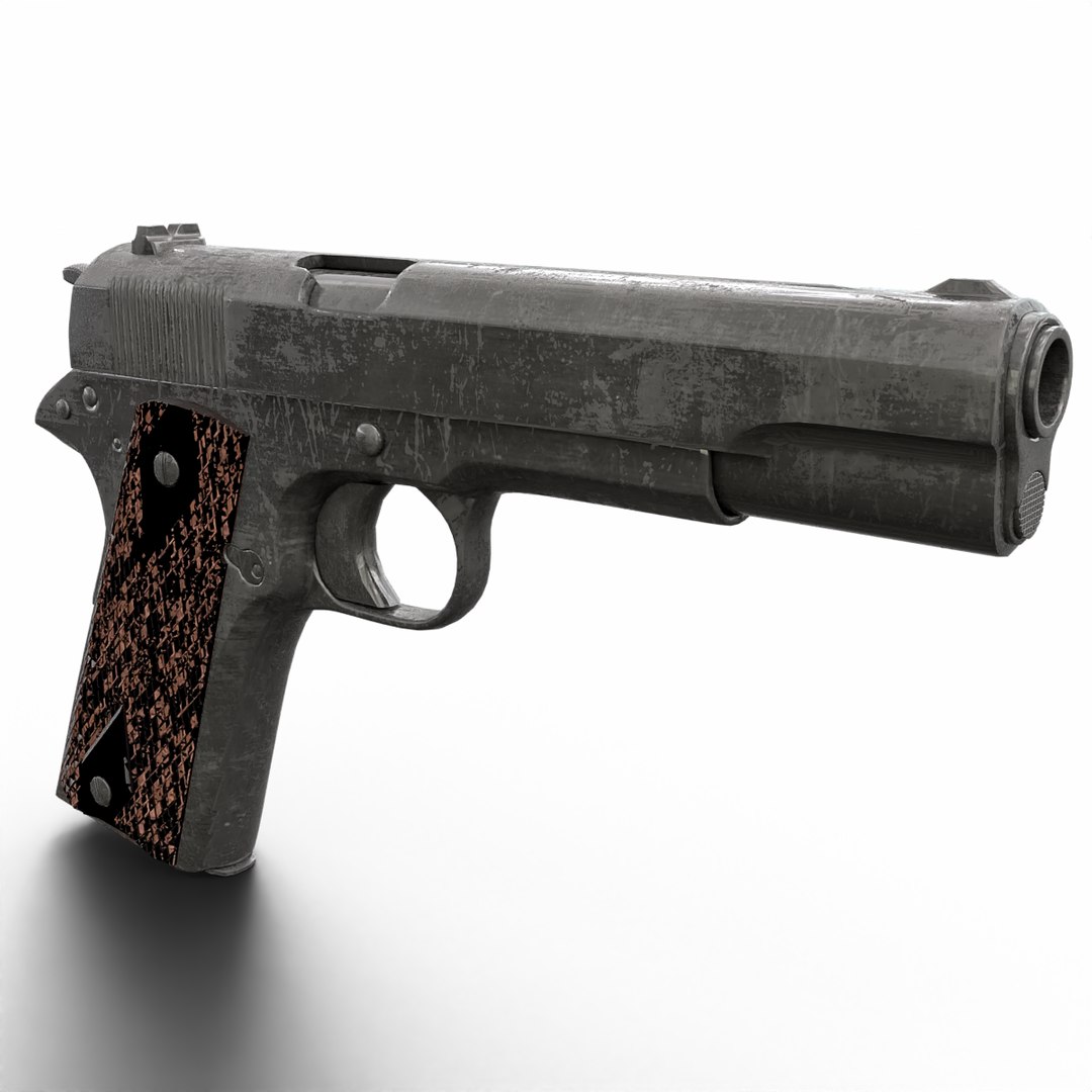 3D Realistic Worn M1911 Pistol 3D Model - TurboSquid 2437075