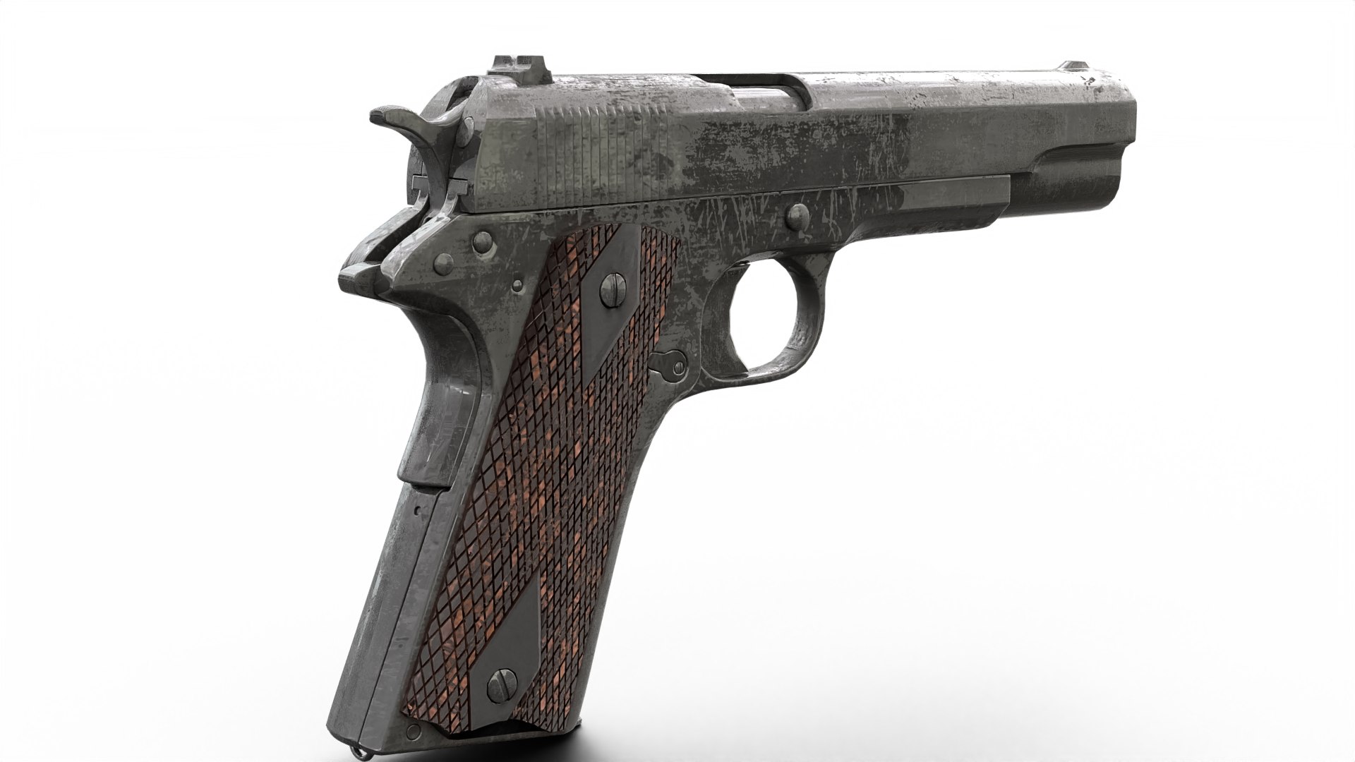 3D Realistic Worn M1911 Pistol 3D Model - TurboSquid 2437075