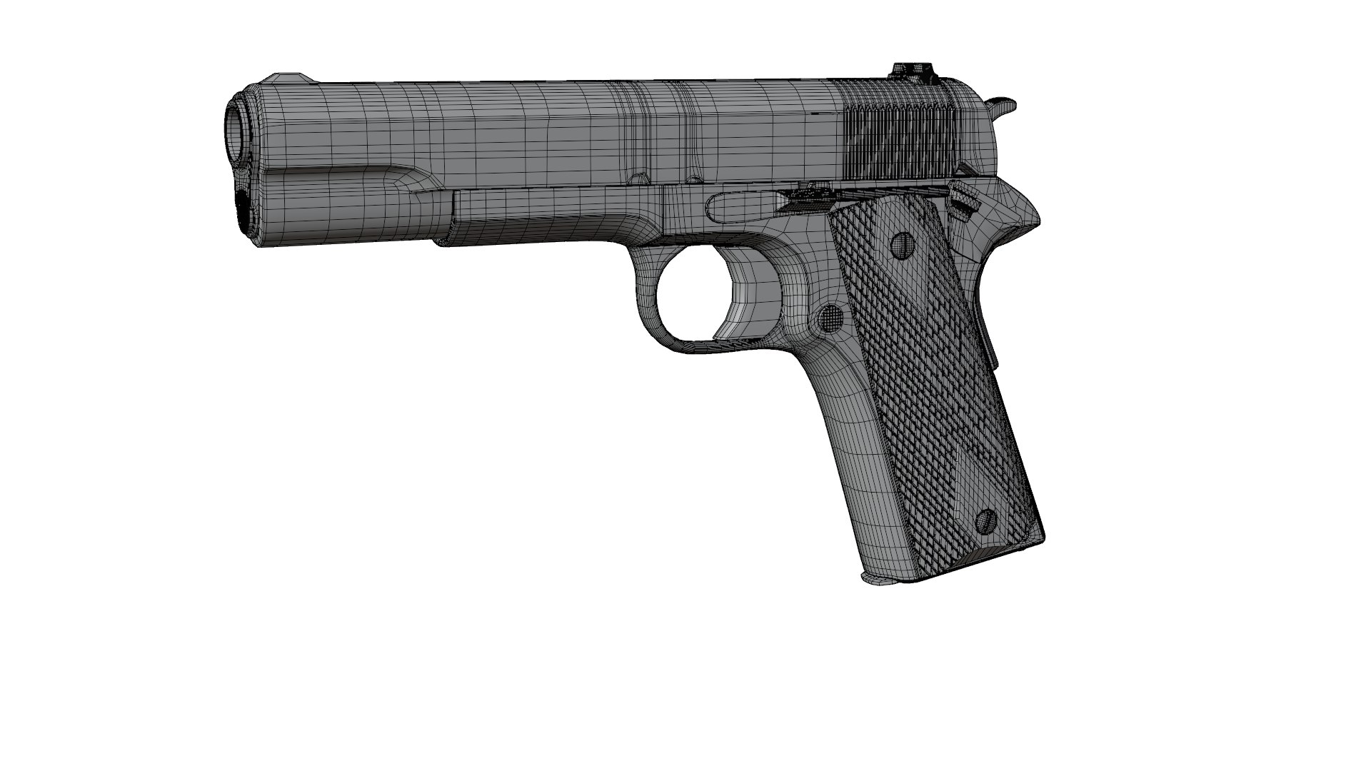 3D Realistic Worn M1911 Pistol 3D Model - TurboSquid 2437075