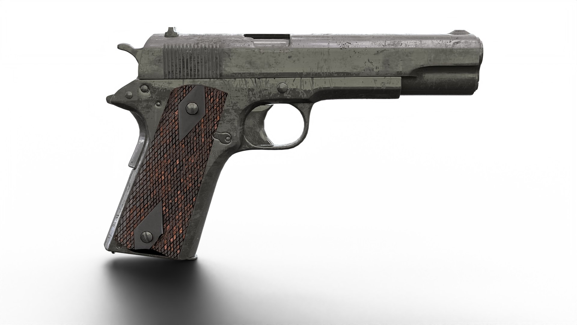 3D Realistic Worn M1911 Pistol 3D Model - TurboSquid 2437075