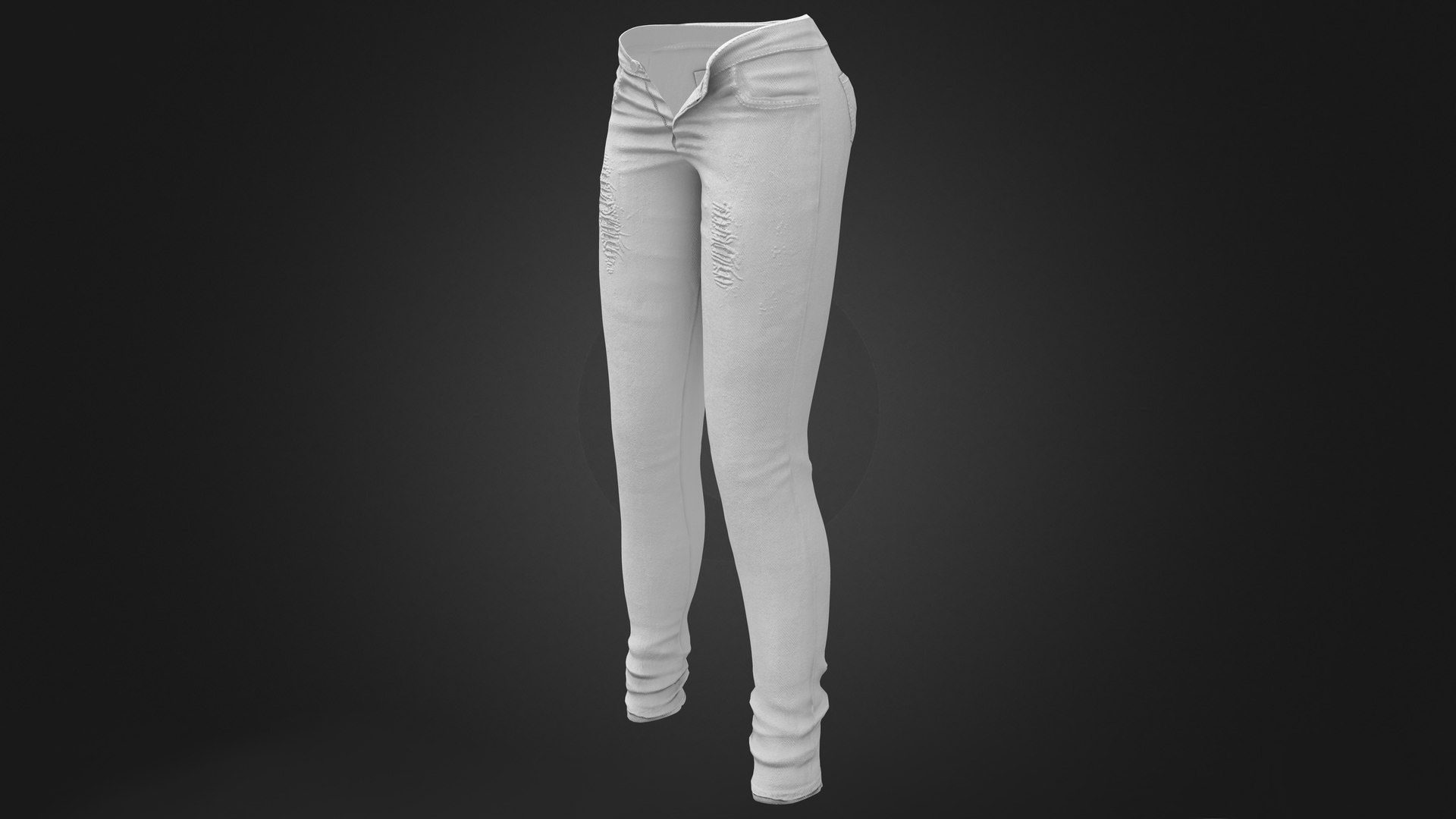Unbuttoned Torn Denim Jeans Pants 3D - TurboSquid 1916615