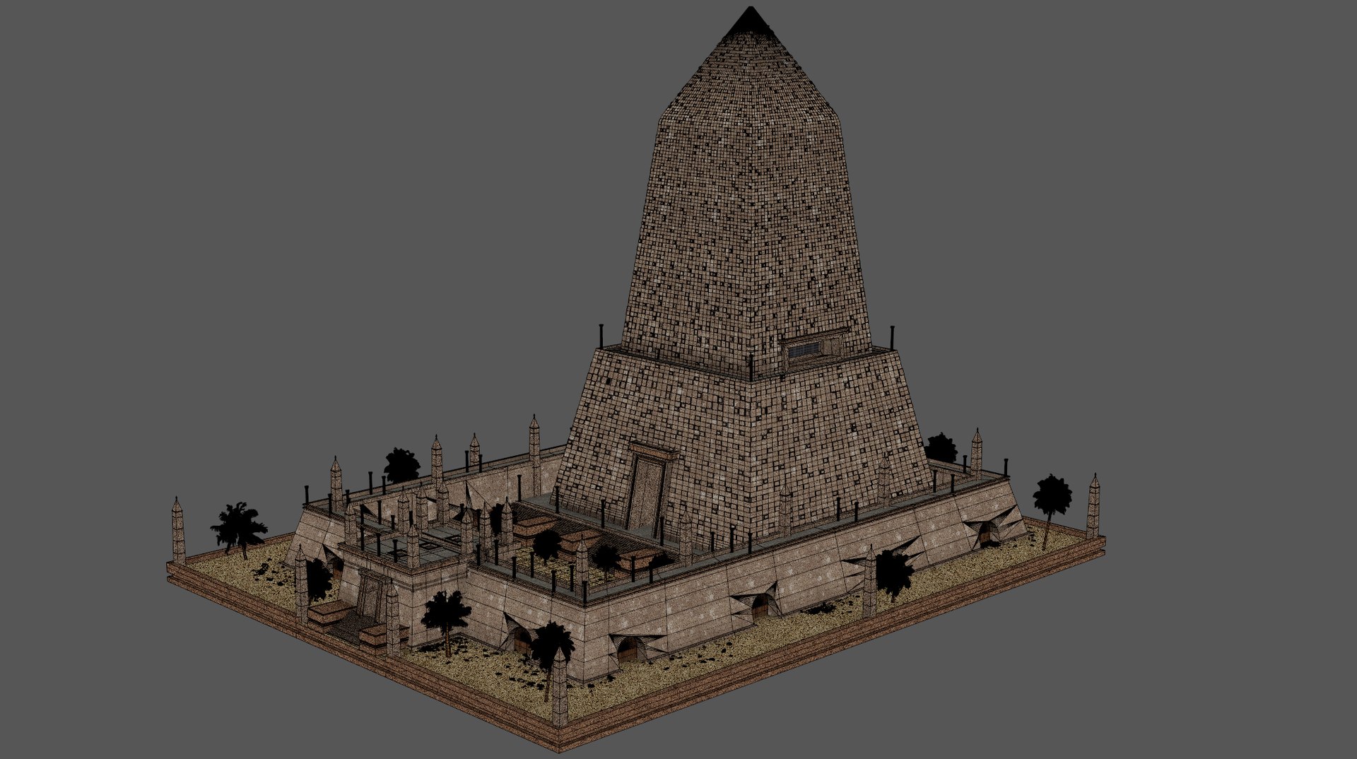 3D Egyptian Sun Temple Model - TurboSquid 2468524