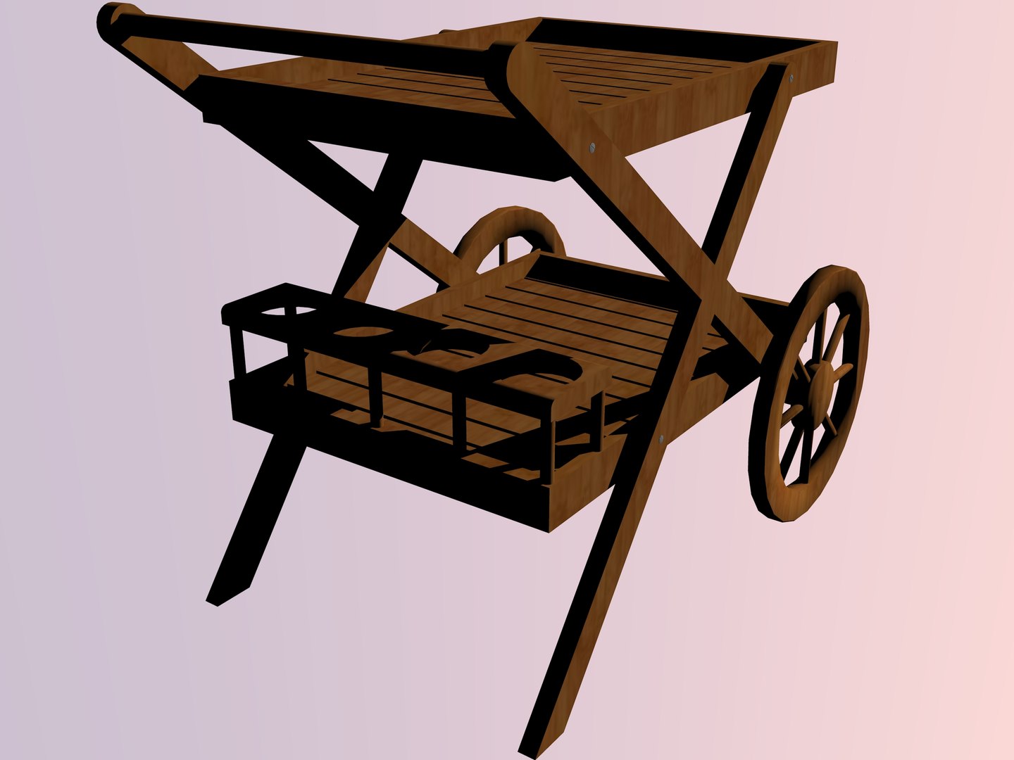 3d Model Flower Cart