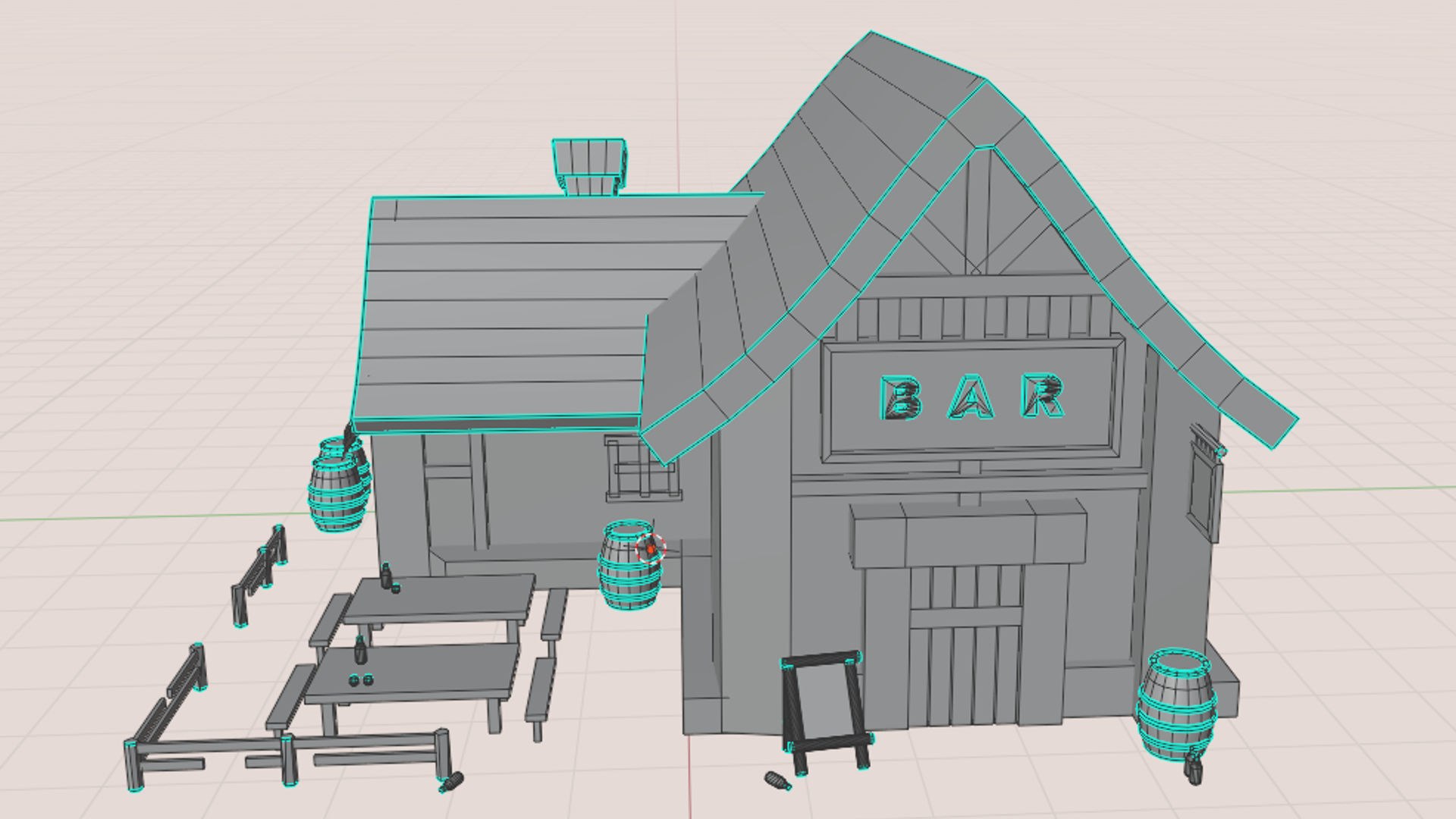 Low Poly Tavern 3D Model - TurboSquid 2284277