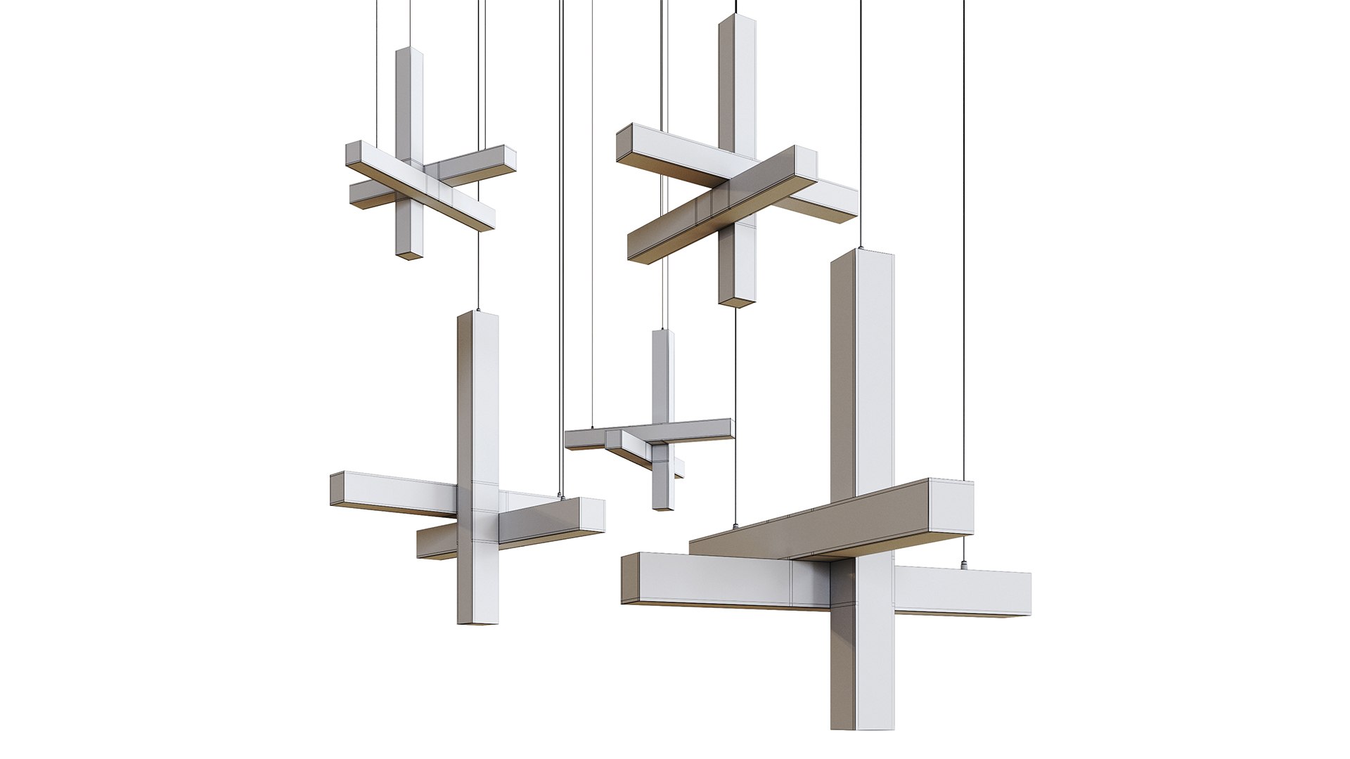 Led40 Cross Pendant light by TUNTO Lighting 3D model - TurboSquid 2112785