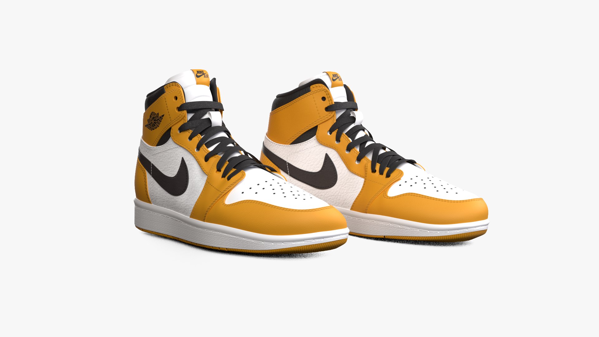 3D Air Jordan Retro 1 Yellow Ochre - TurboSquid 2339230