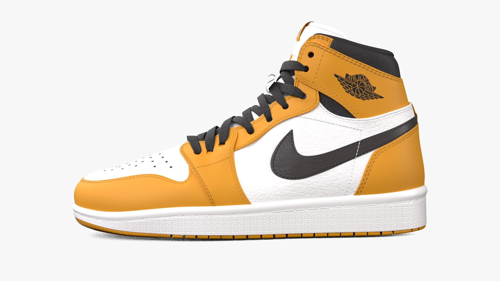 3D Air Jordan Retro 1 Yellow Ochre - TurboSquid 2339230