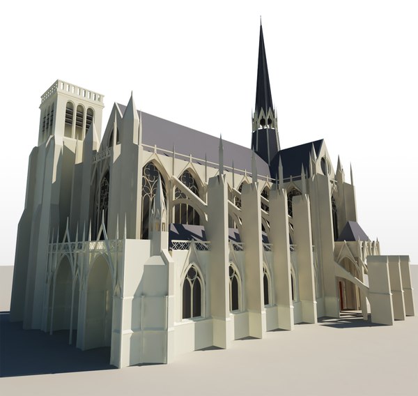 gothic church 3d c4d