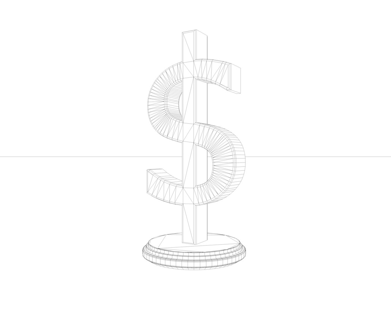 3d dollar sign model
