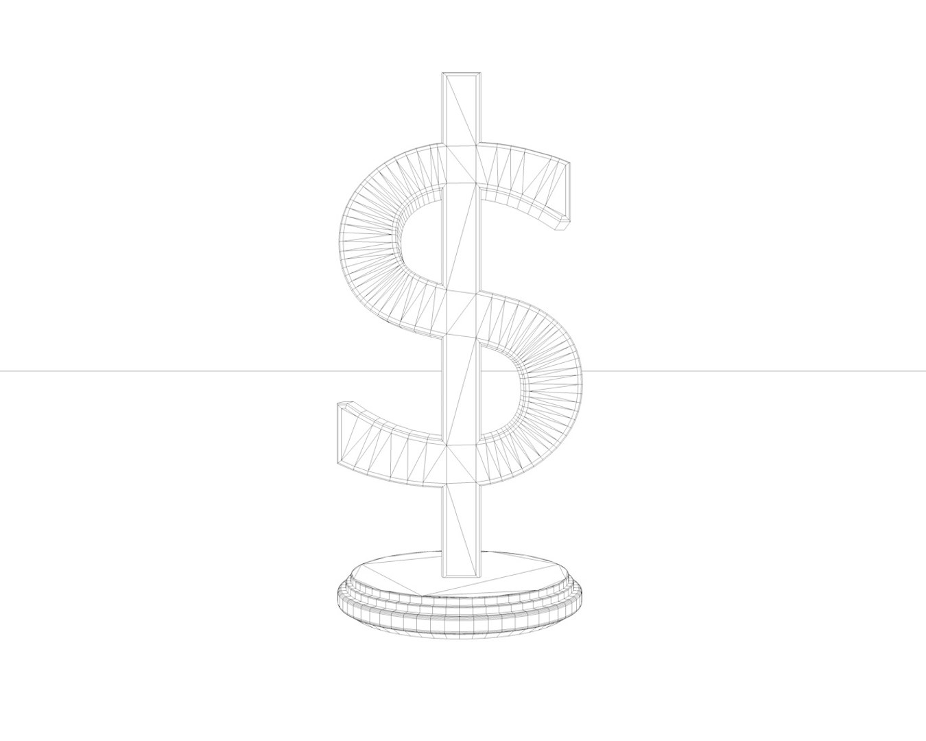 3d dollar sign model