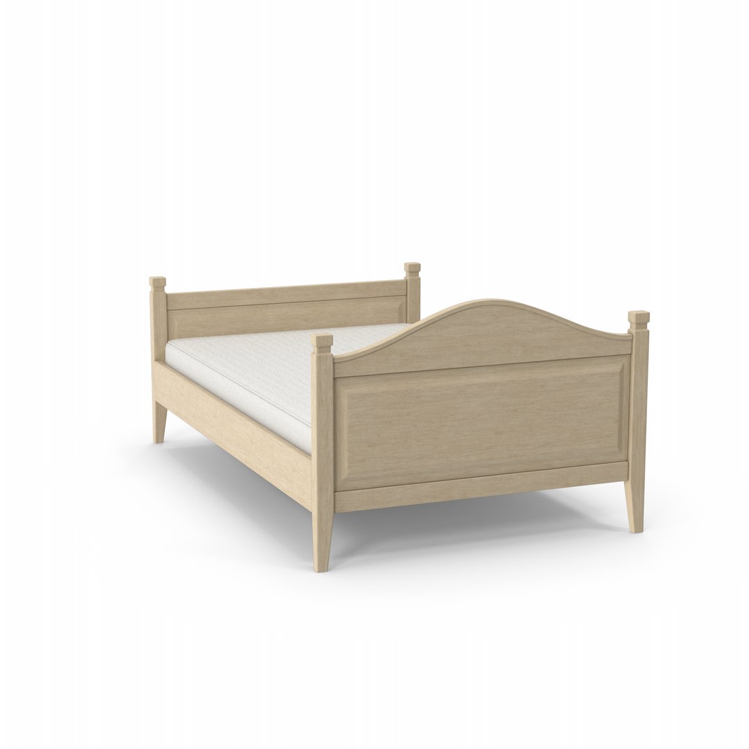 3D Wooden Bed Model - TurboSquid 2065254