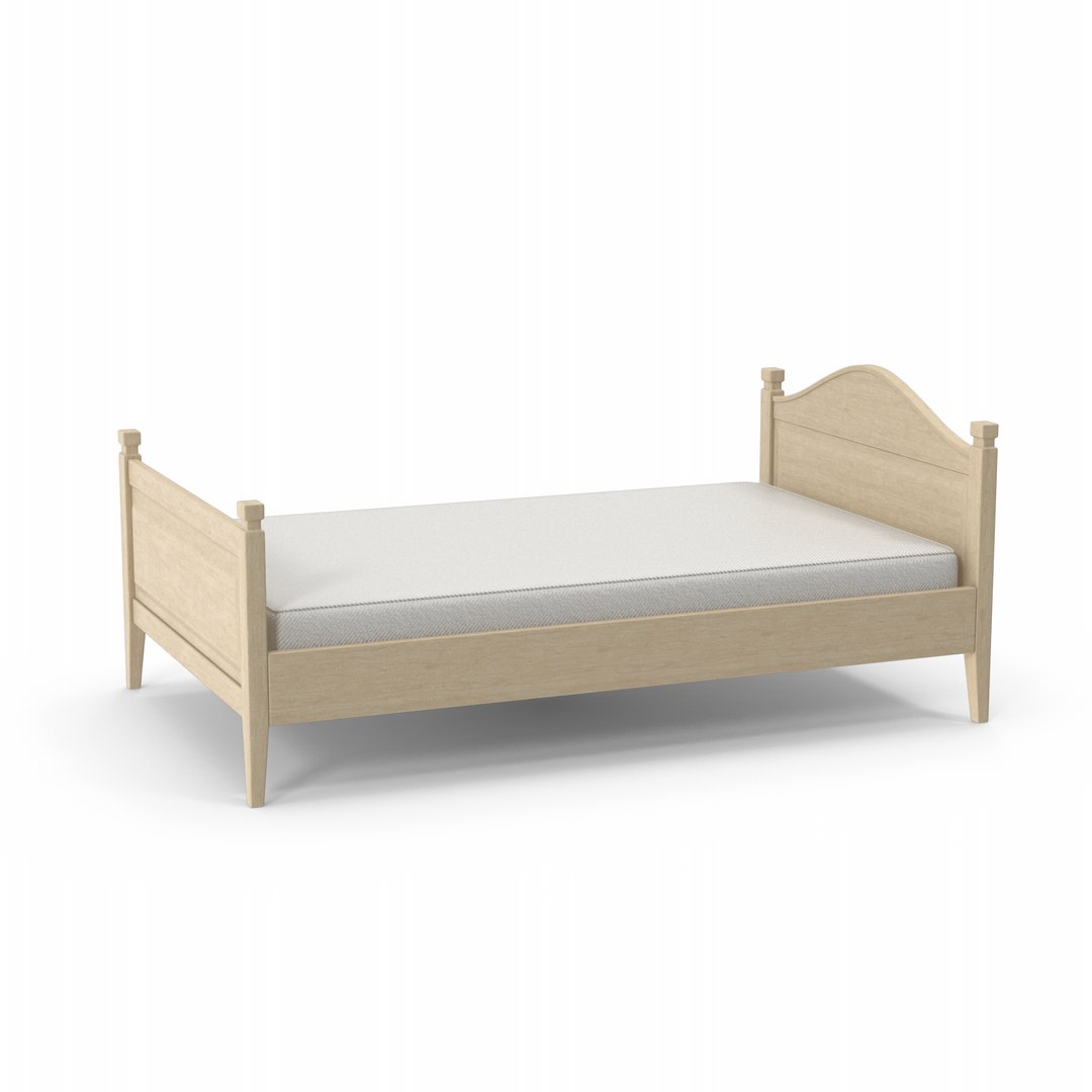 3D Wooden Bed Model - TurboSquid 2065254