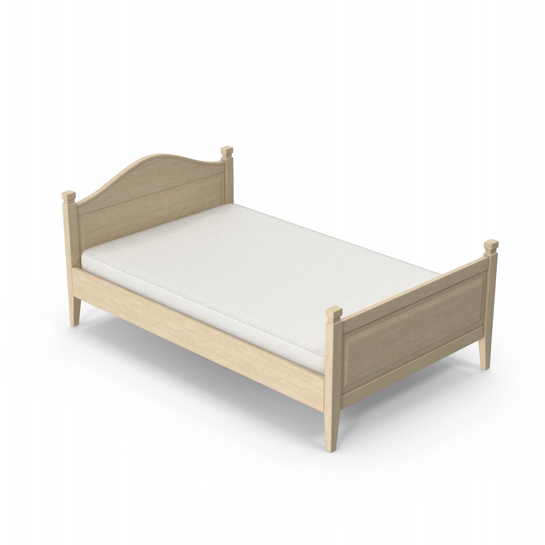 3D Wooden Bed Model - TurboSquid 2065254