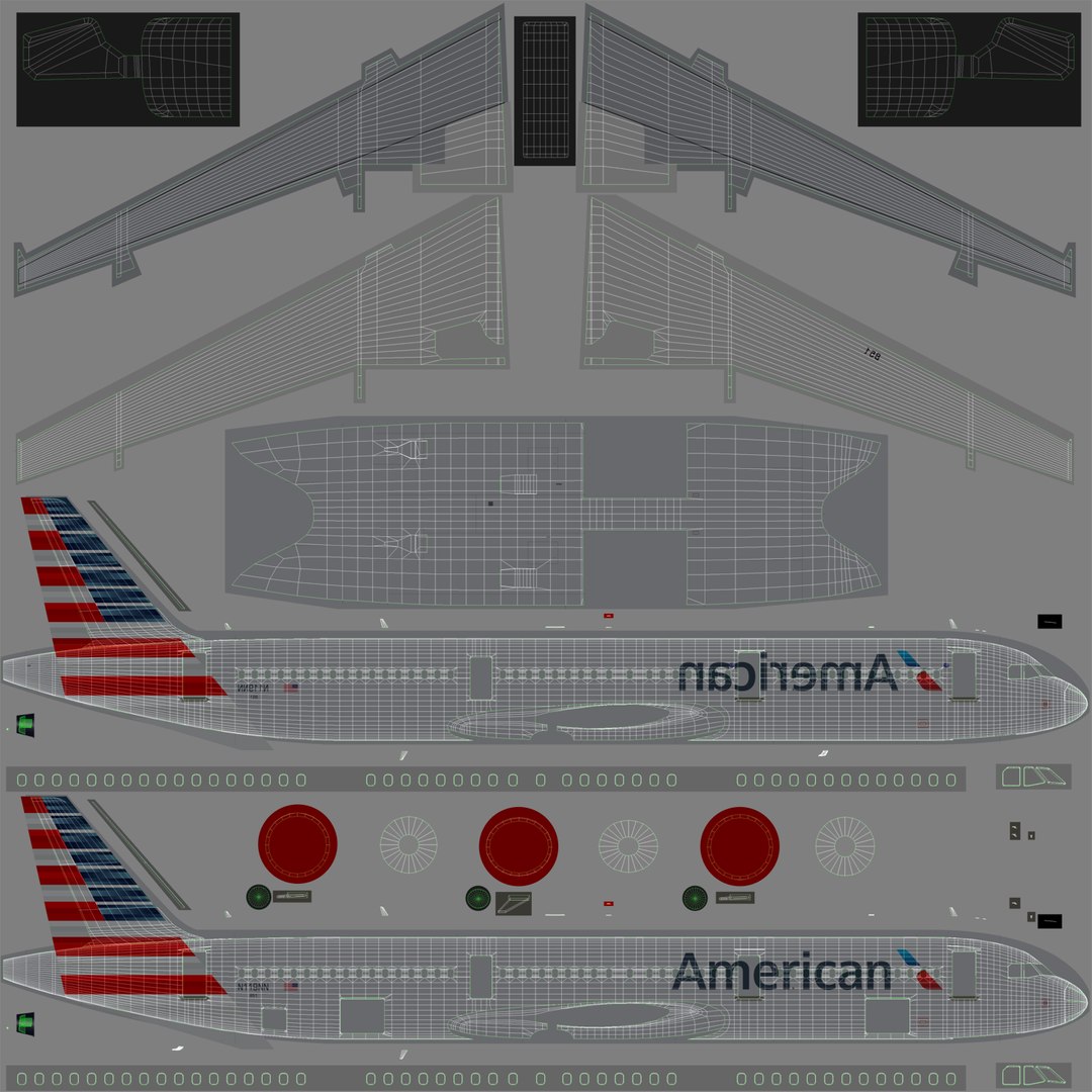 3d a321 american airlines