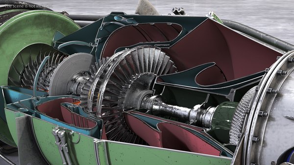 modelo 3d Motor de avión Canadá PT6 seccionado - TurboSquid 2078085